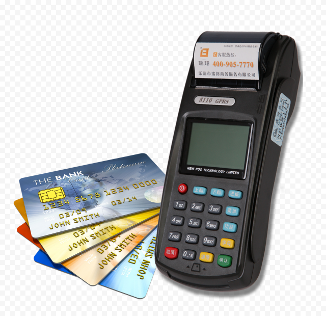 HD Realistic POS Machine With Credit Card PNG | Citypng