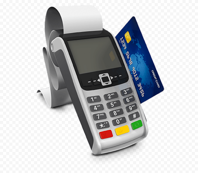 HD POS Machine With Set Of Credit Cards PNG | Citypng