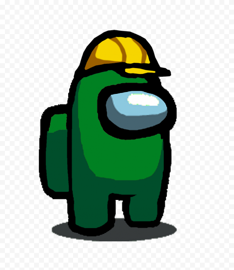 HD Green Among Us Character With Hard Hat PNG | Citypng