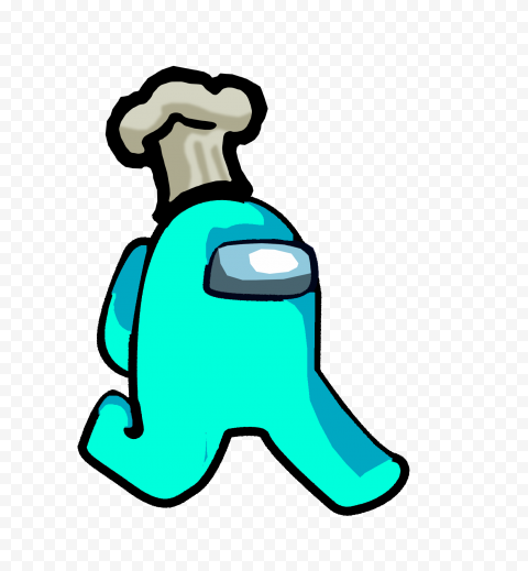HD Black Among Us Character Walking With Chef Hat PNG | Citypng