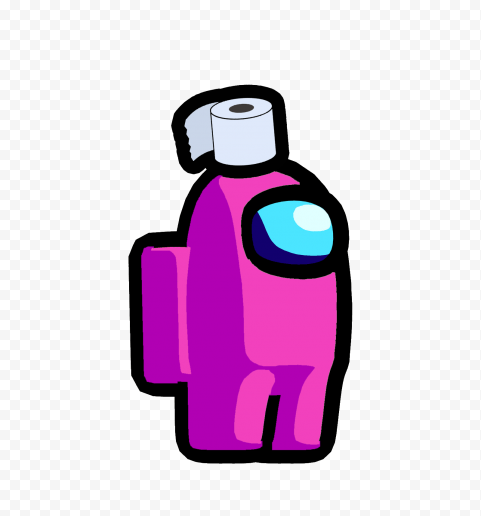 HD Pink Among Us Character With Logo PNG | Citypng